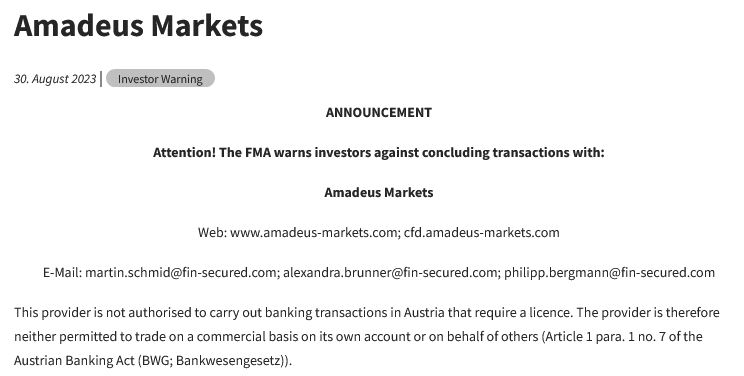 Amadeus Markets review – 5 things you should know about amadeus-markets.com