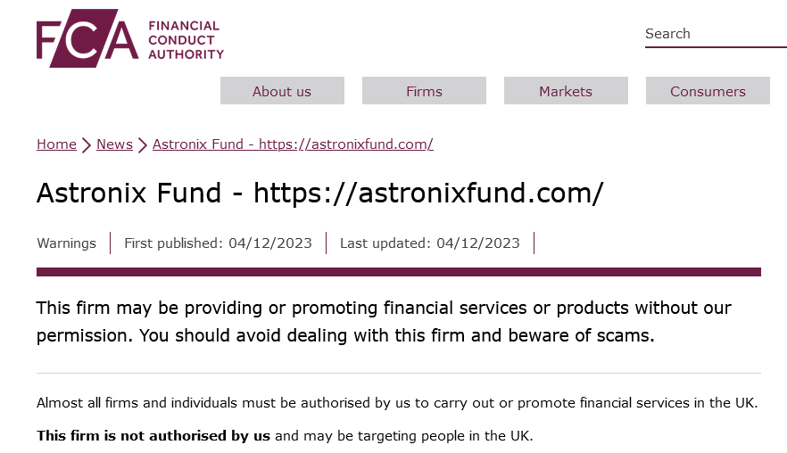 Astronix Fund review – 5 things you should know about astronixfund.com